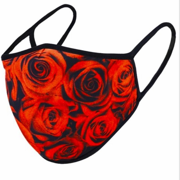 Accessories | Reusable Face Mask Red Roses | Poshmark